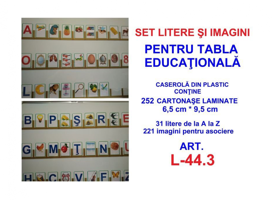 Jetoane p/u tabla educationala Litere si imagini L-44.3